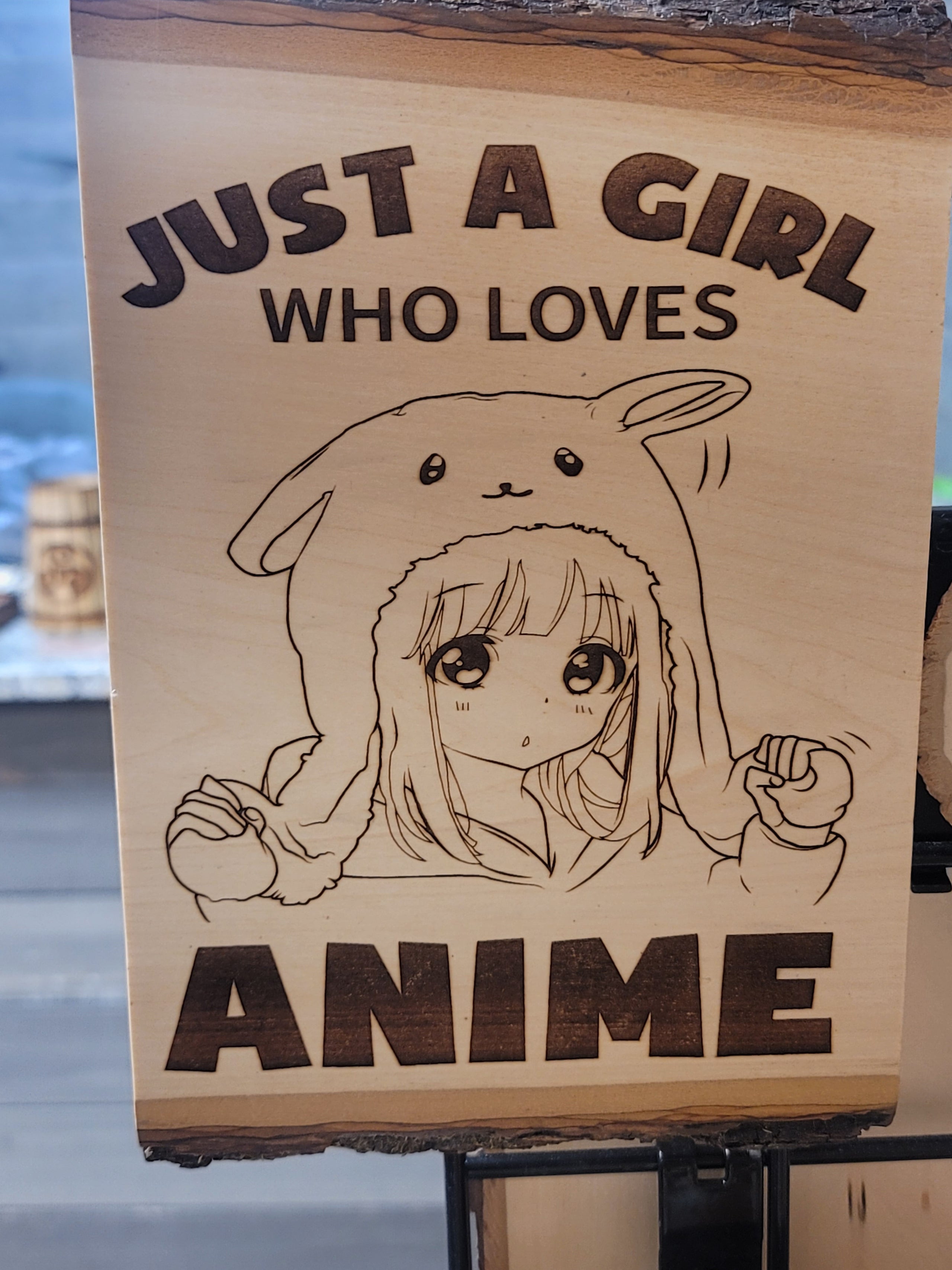 Anime Girl on Bark | Loftis Woodworking
