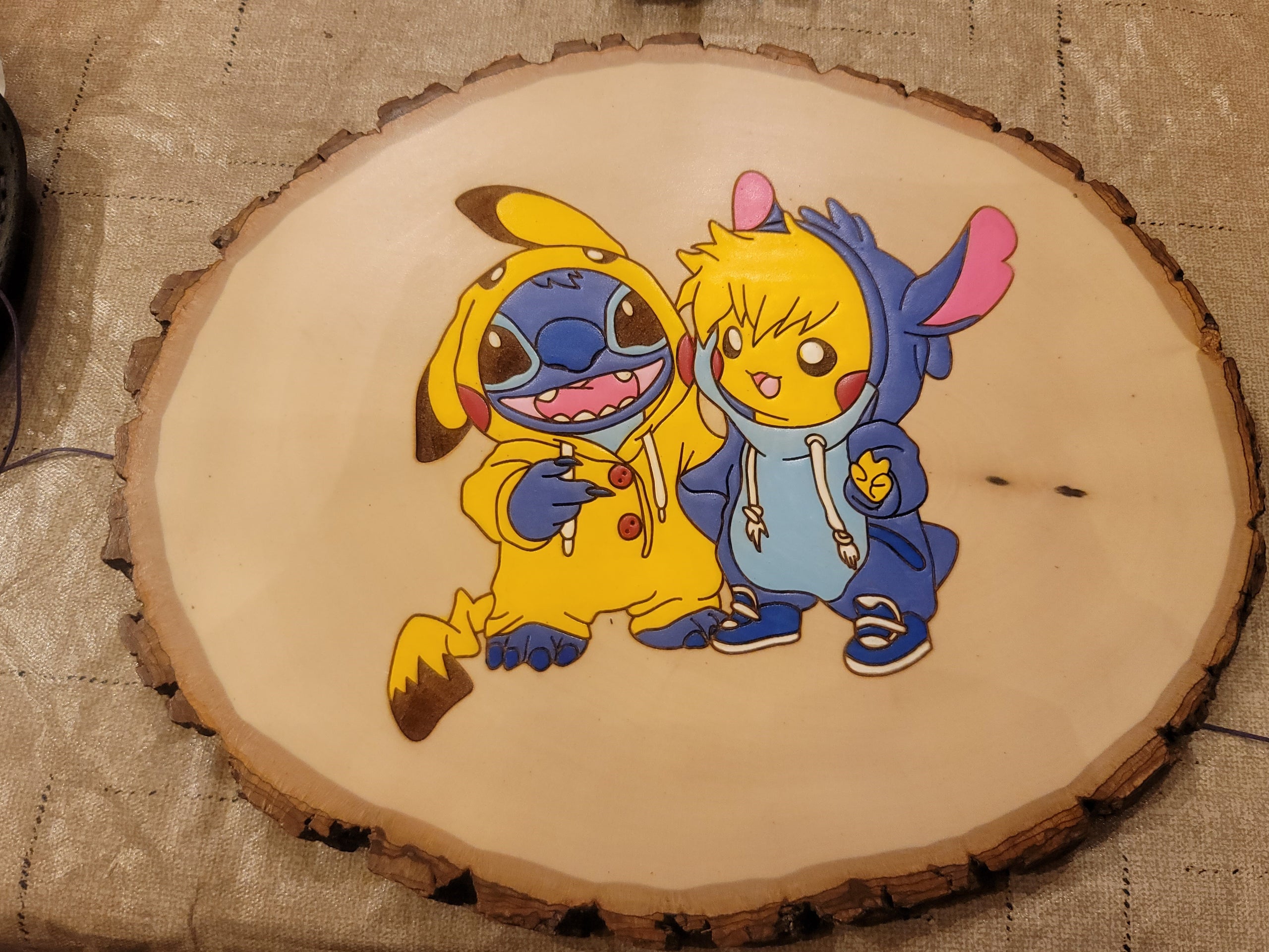 Painted Stitch/Pikachu Art | Loftis Woodworking
